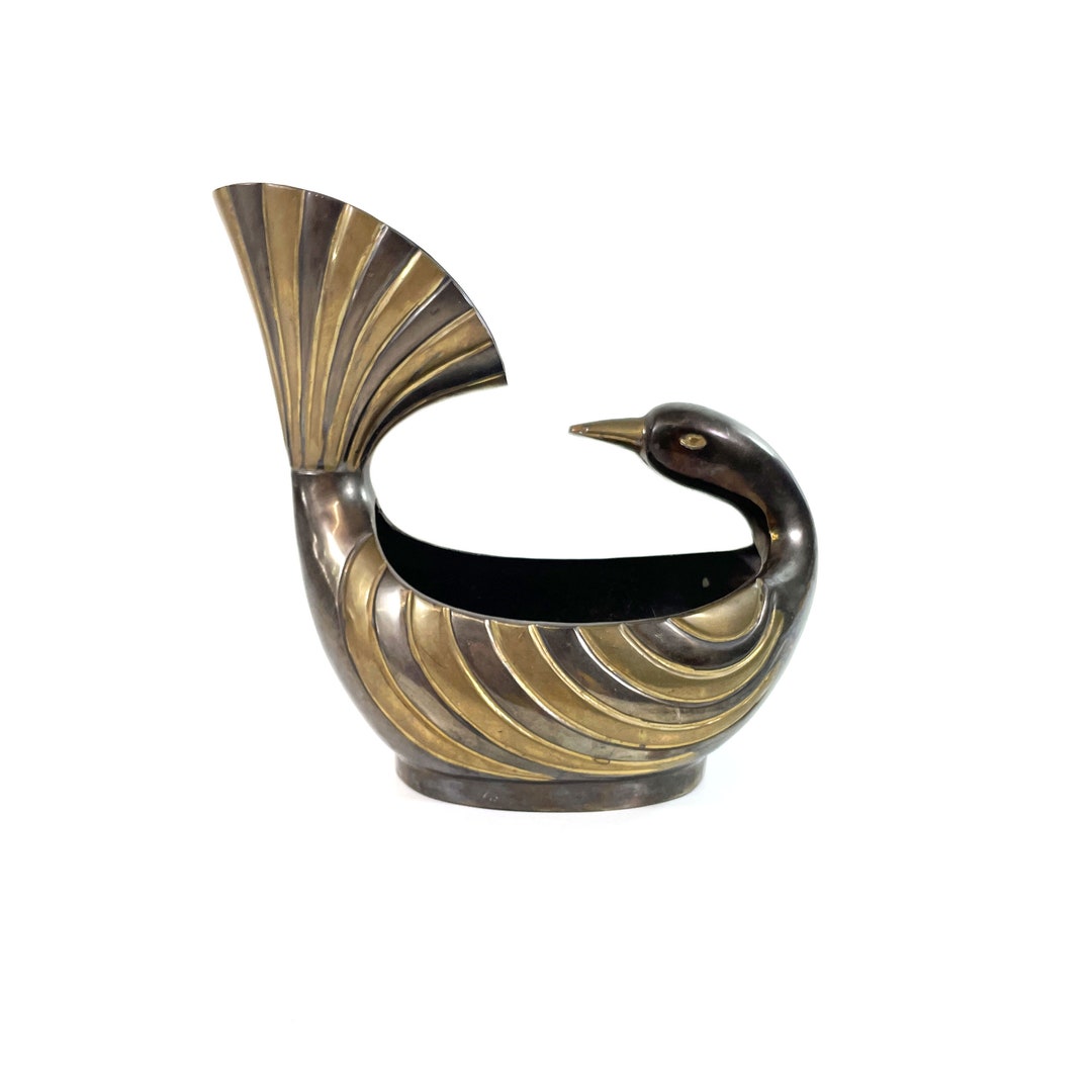 Vintage Brass, Copper Duck - Figurines - Sculptures - Bird - Bowl ...