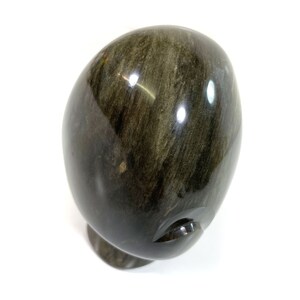 Mid Century Gold Obsidian Aztec Mayan Figurine - Obsidian - 12 Cm High ...