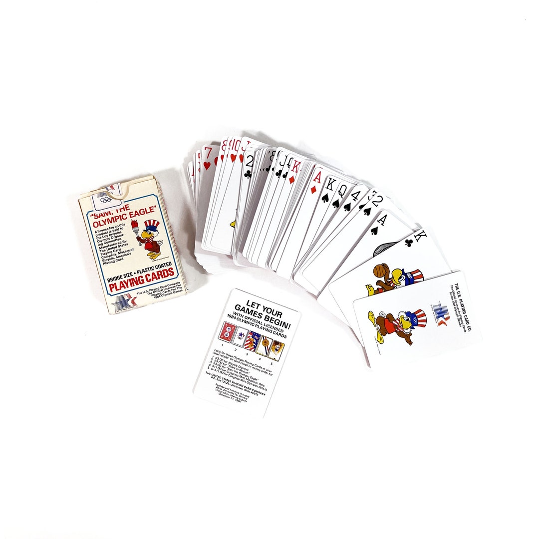 Vintage Playing Cards - Sam the Olympic Eagle - Los Angeles - 55 Cards ...