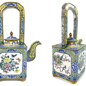 Chinese Canton Enamel Teapot - Late Qing Dynasty - Qianlong Style ...