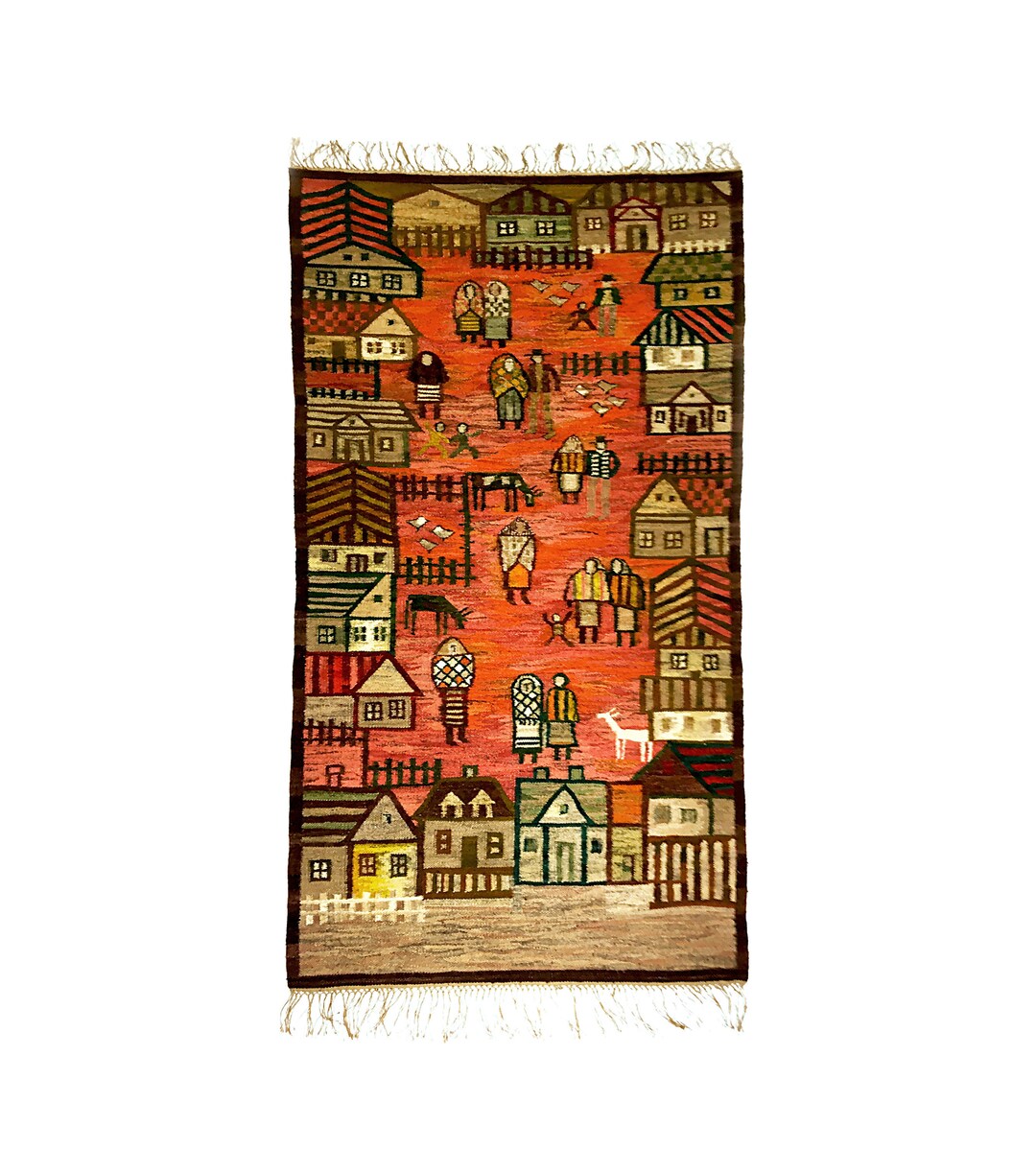 Vintage Rare Handwoven Polish Kilim Rug by Piotr Grabowski for Cepelia ...