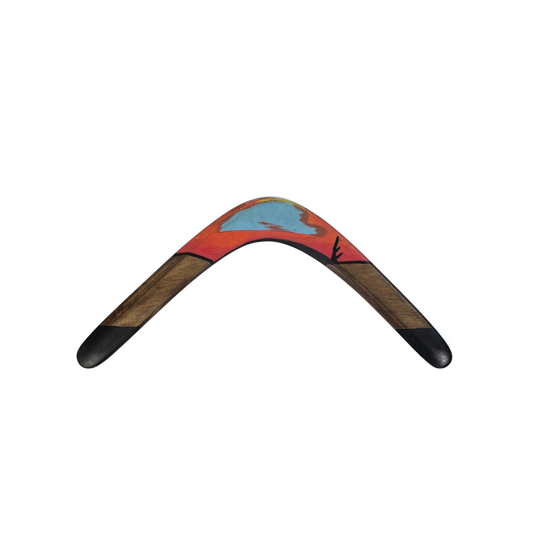 Vintage Wooden Boomerang Aboriginal Art Australian Handcrafted ...