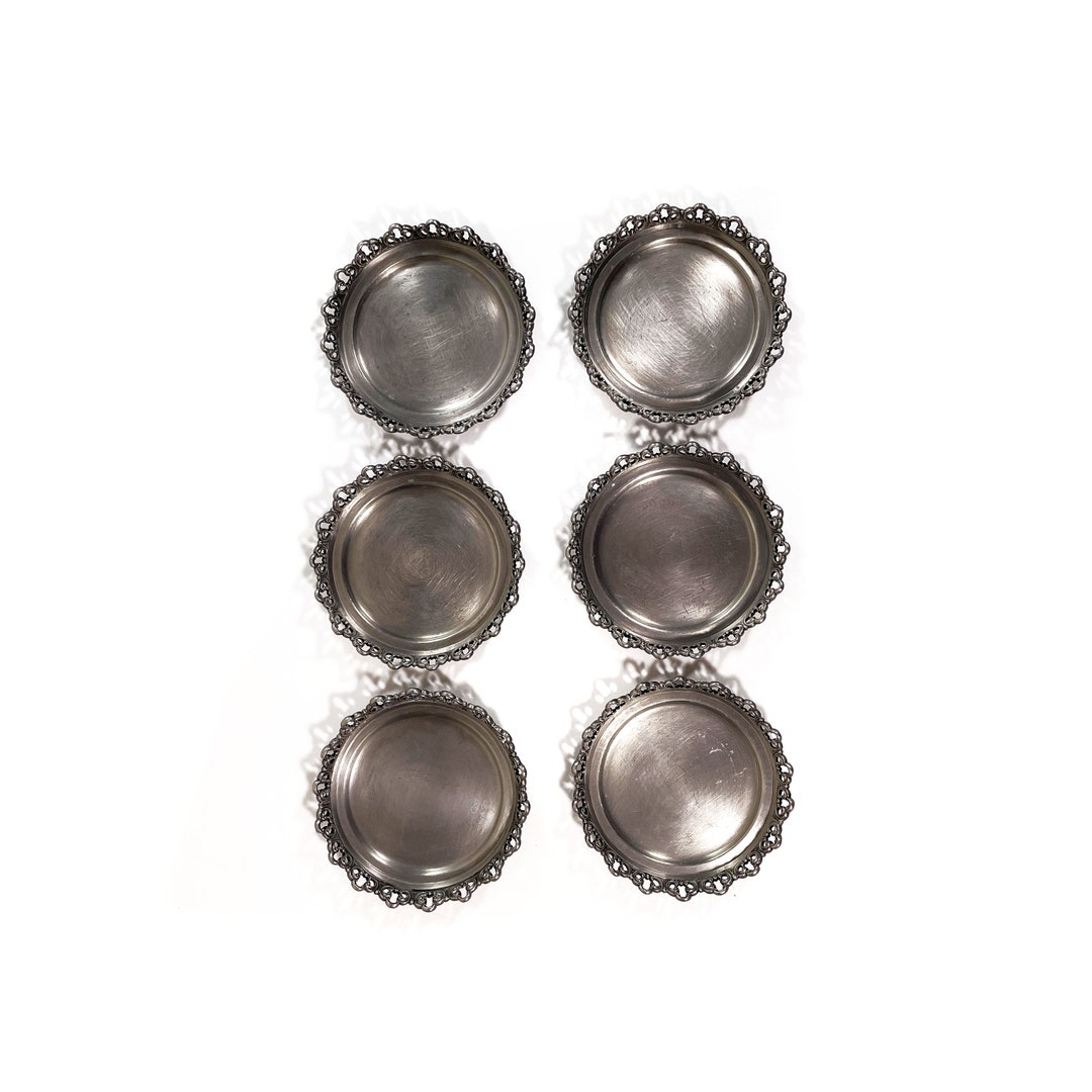 Vintage Metal Ars Peltro Coaster Set From Italy - Glass Coasters ...