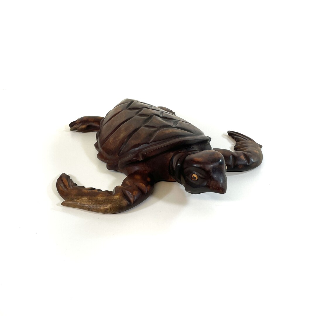 Vintage Wooden Turtle From South America - Turtles - Decoration ...