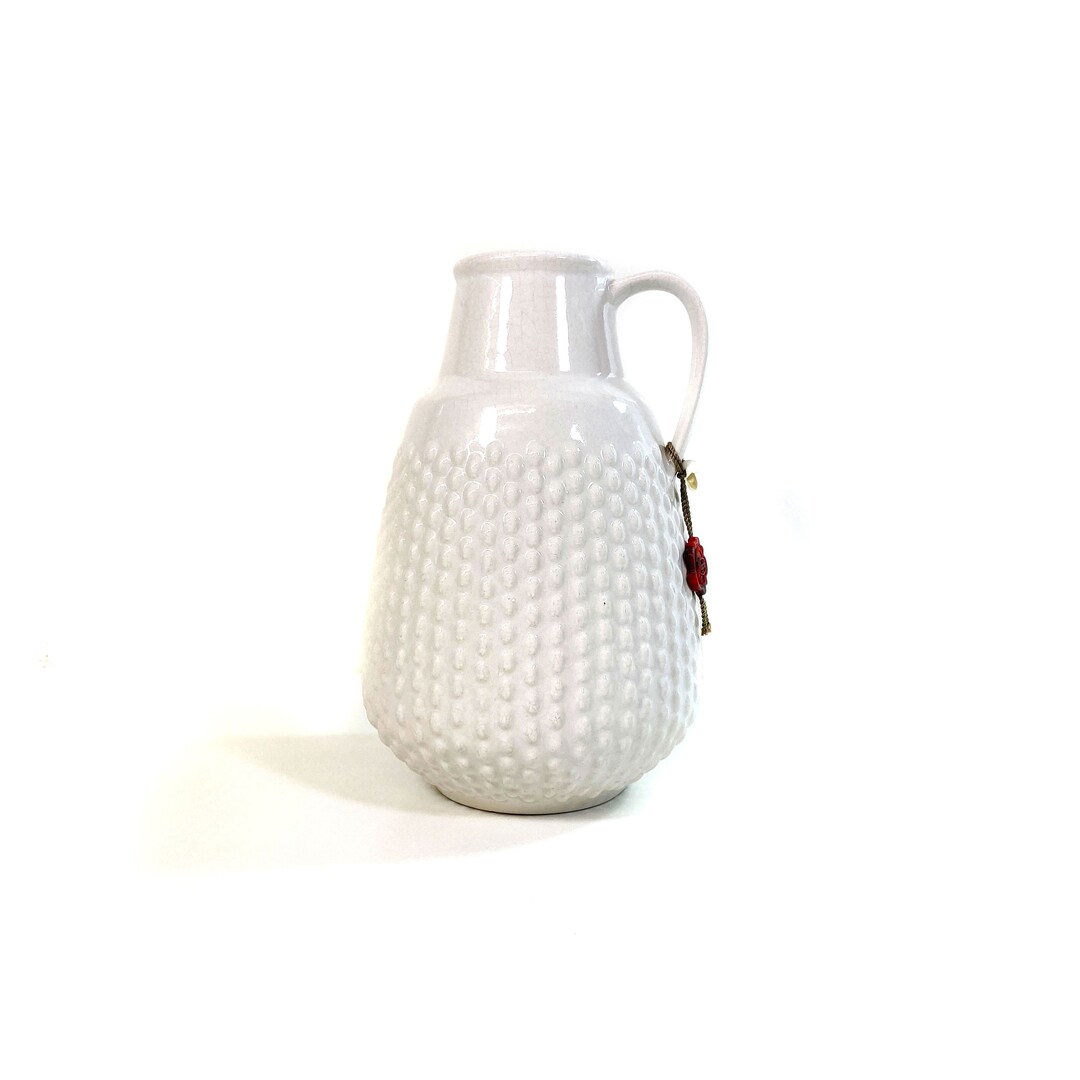 White Vintage Knobbed Vase by Jasba - West Germany - WGP - No. 165425 ...