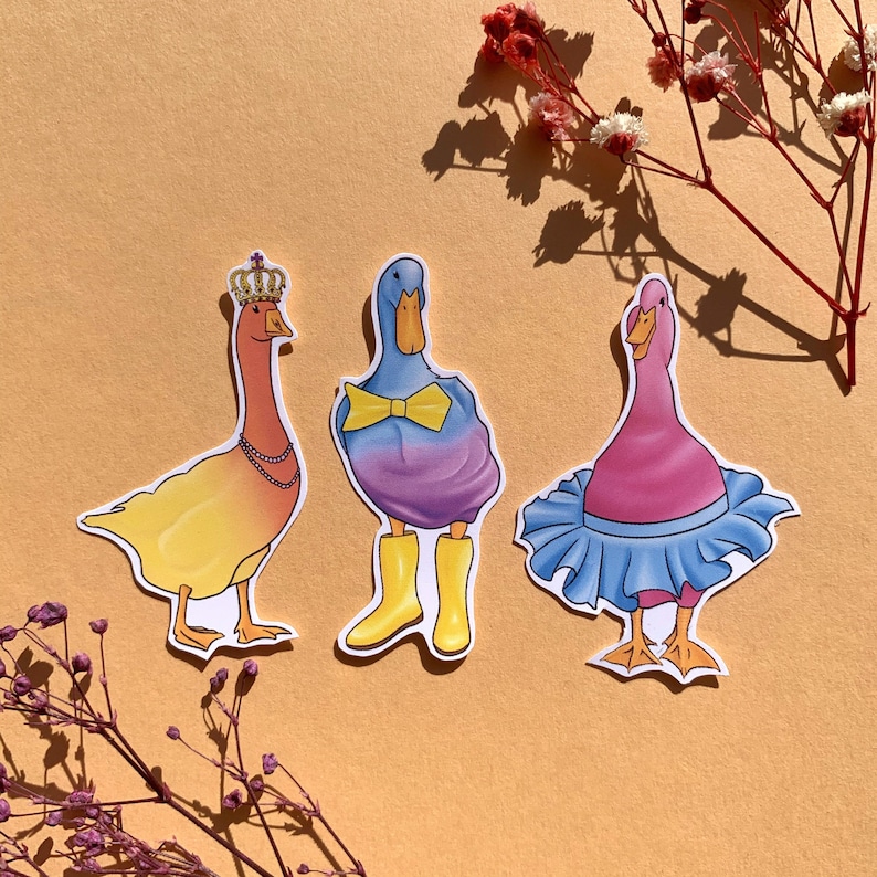 Geese Stickers Cute Animal Sticker Pack Waterproof Laptop - Etsy