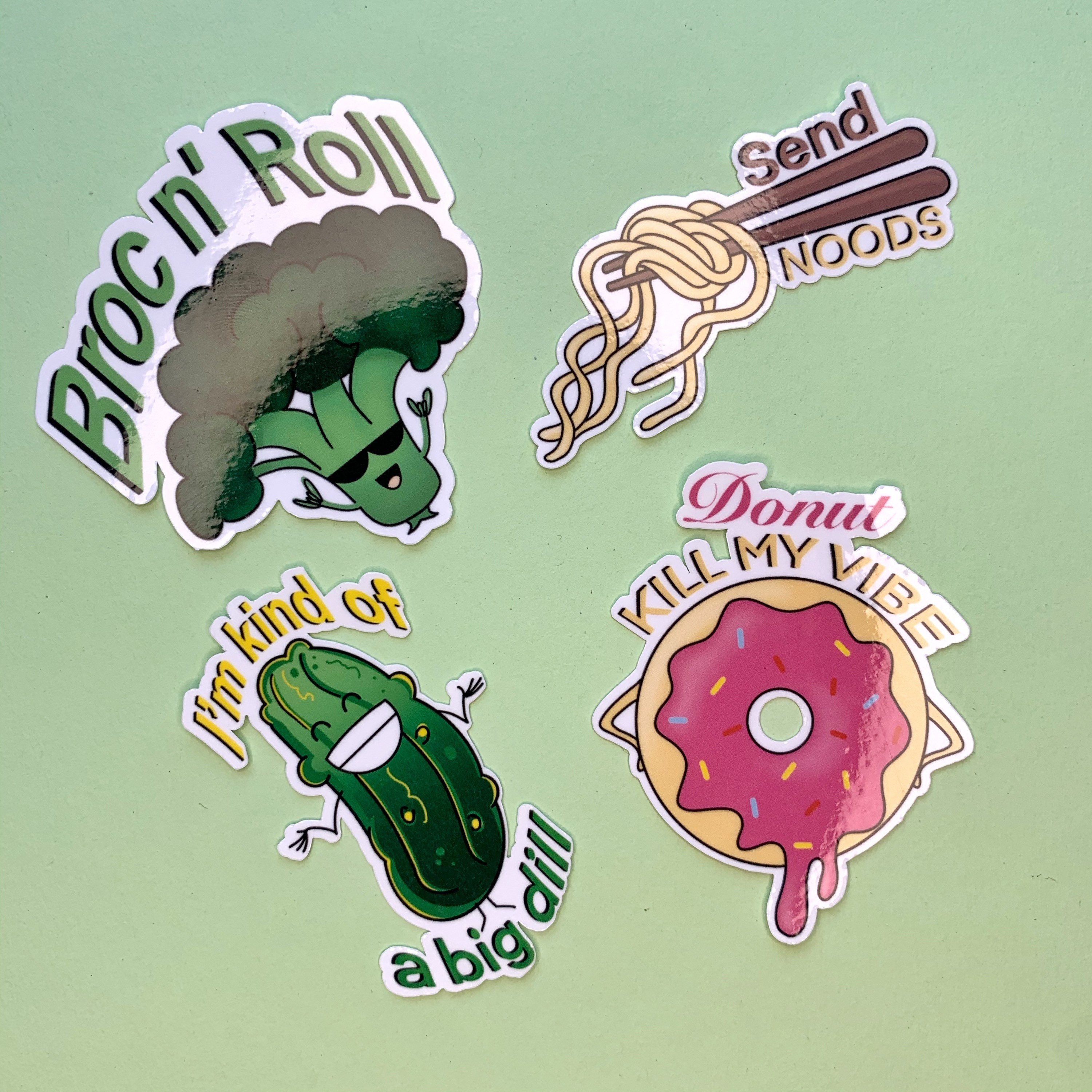 Funny Food Stickers Pack Food Puns Cute Gift for Vegans | Etsy