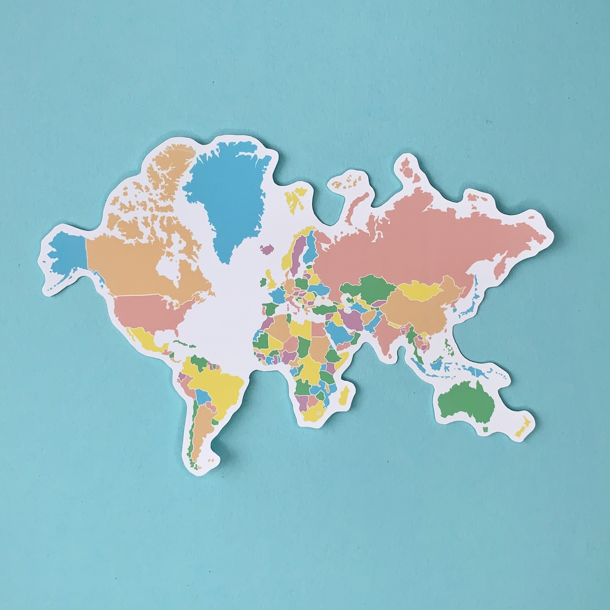 World Map Sticker - Etsy UK