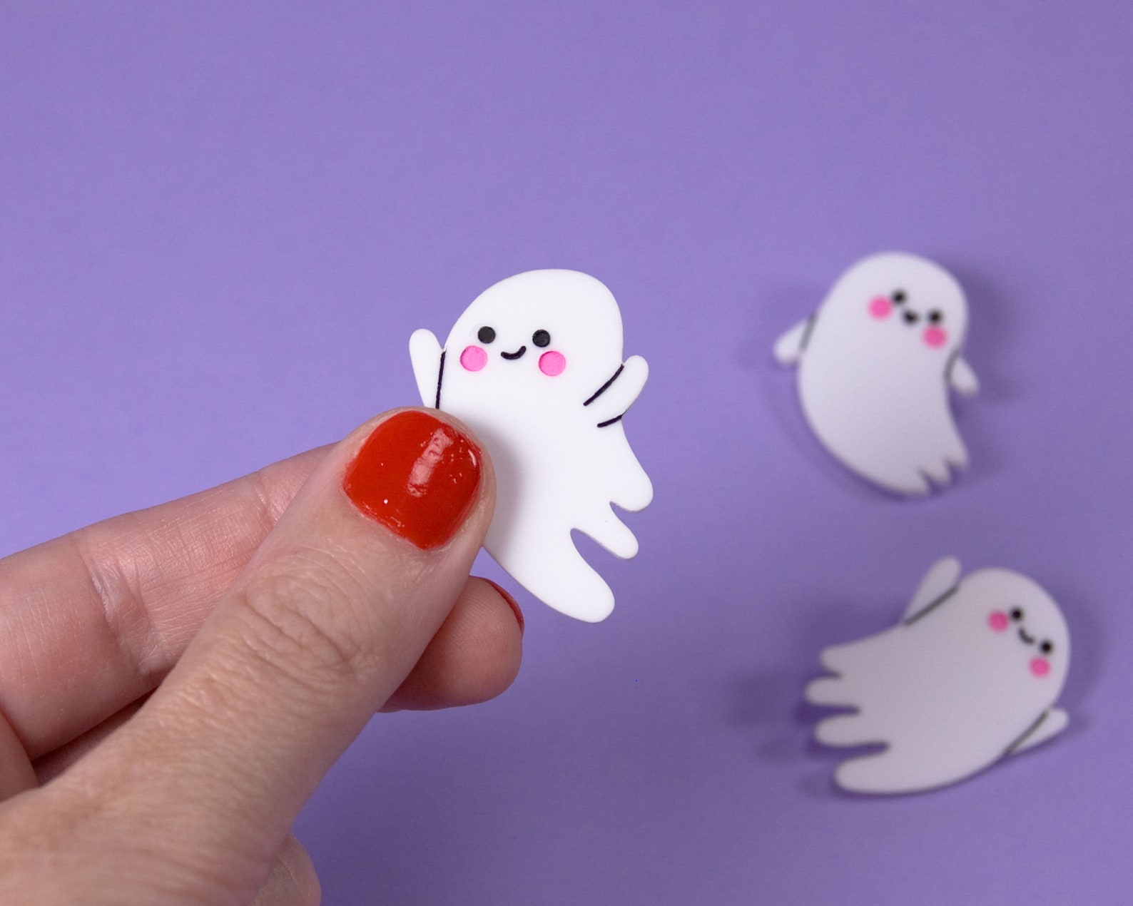 Cute Ghost Pin, Kawaii Halloween Acrylic Jewellery - Etsy