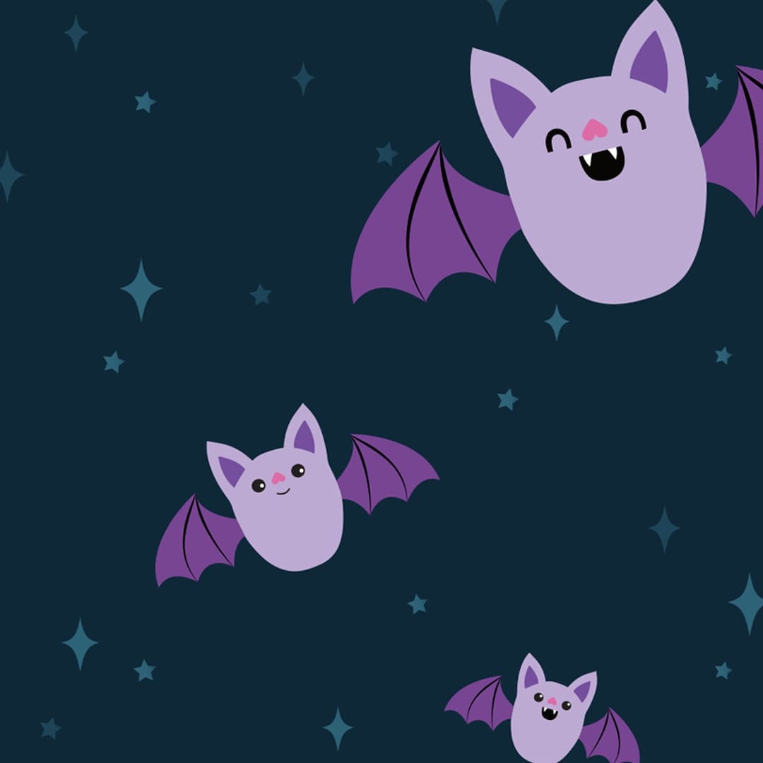 Kawaii Bat Phone Wallpaper/ Background, Spooky Cute Bat Art, Halloween ...