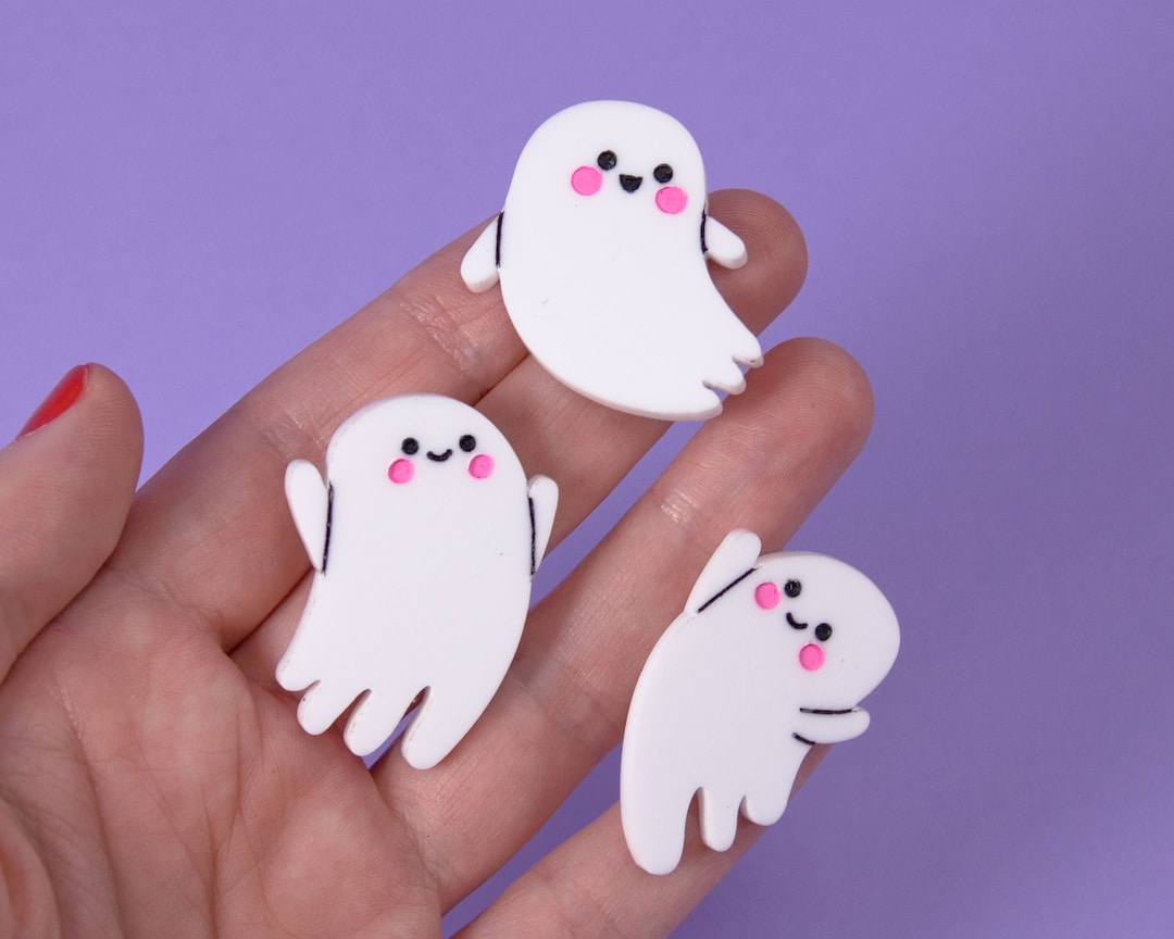 Cute Ghost Pin, Kawaii Halloween Acrylic Jewellery - Etsy