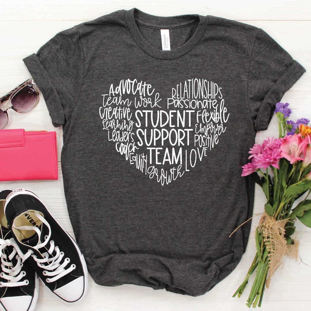 Student Support Team Heart Shirt / Student Services Shirt / Pupil ...