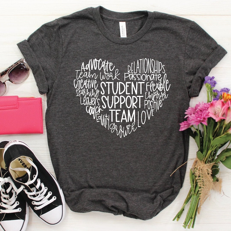 Student Support Team Heart Shirt / Student Services Shirt / Pupil ...