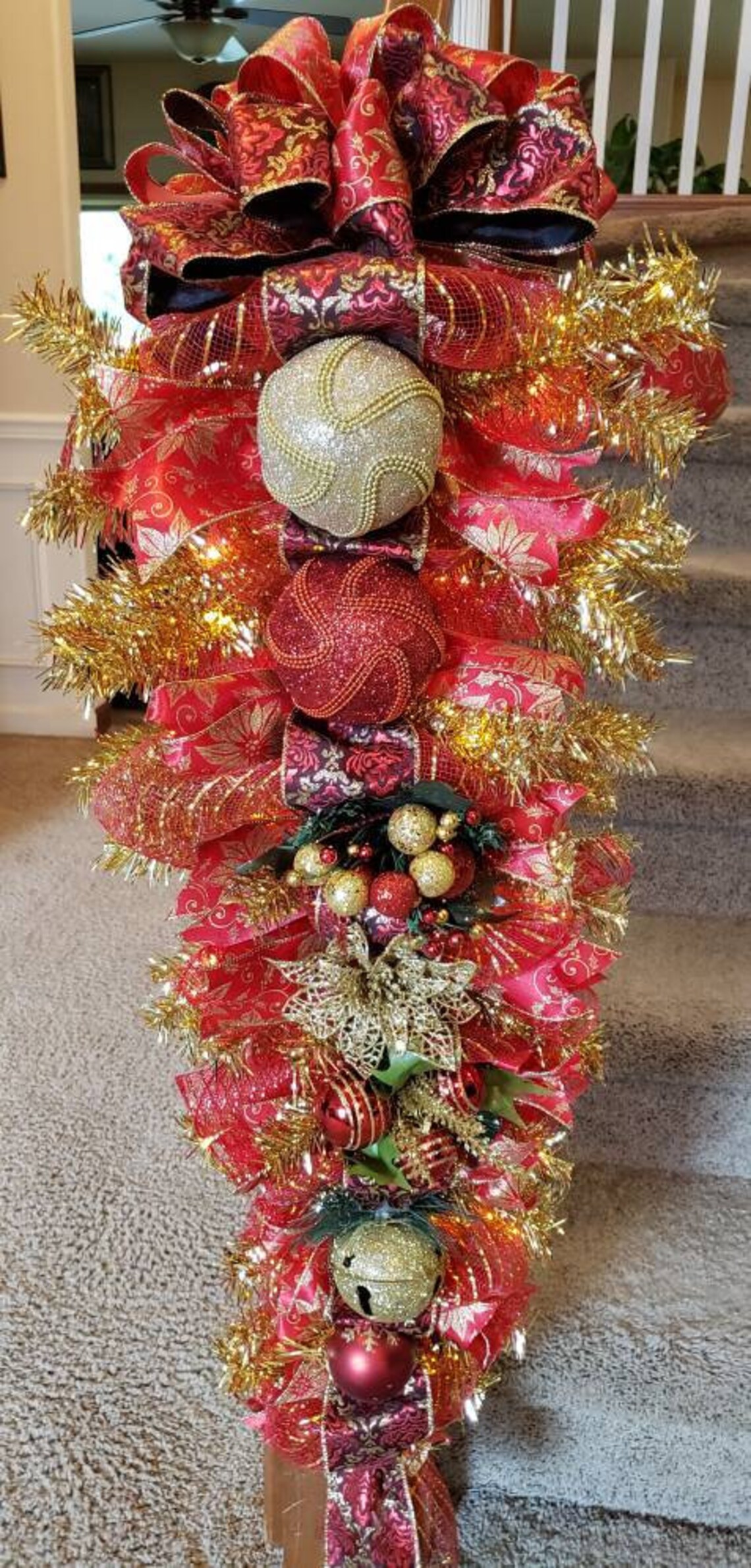 Christmas Swag Wreath With Lights - Etsy