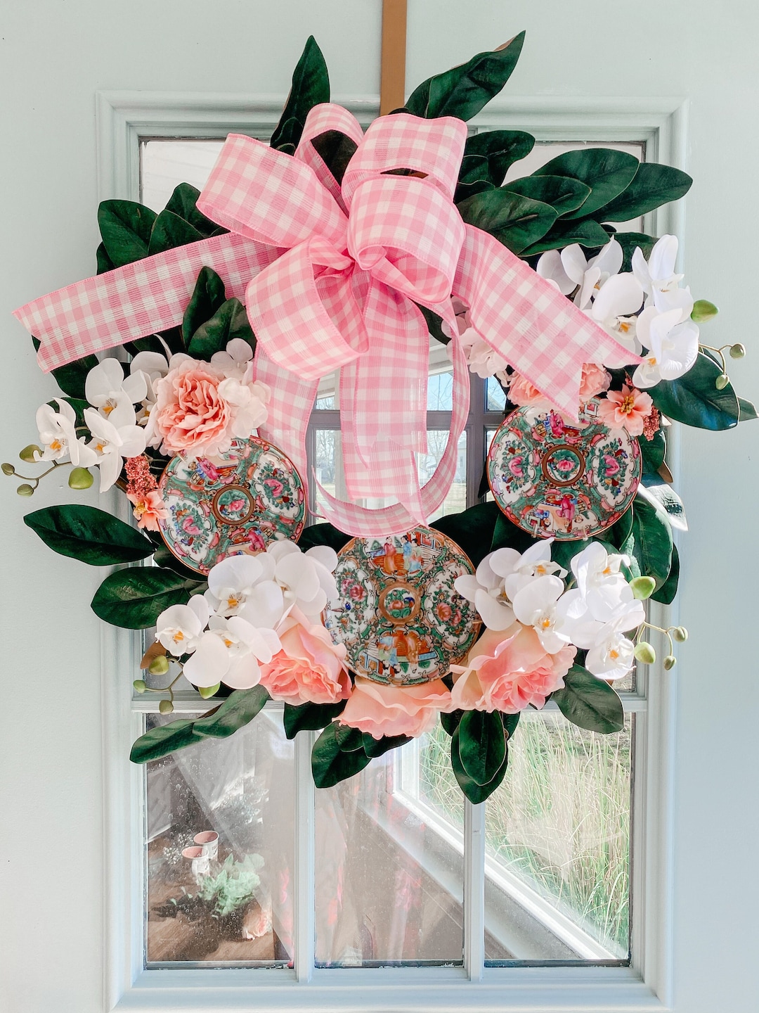 The Blush & Bashful ( Rose Medallion Upcycled Plate Wreath) - Etsy