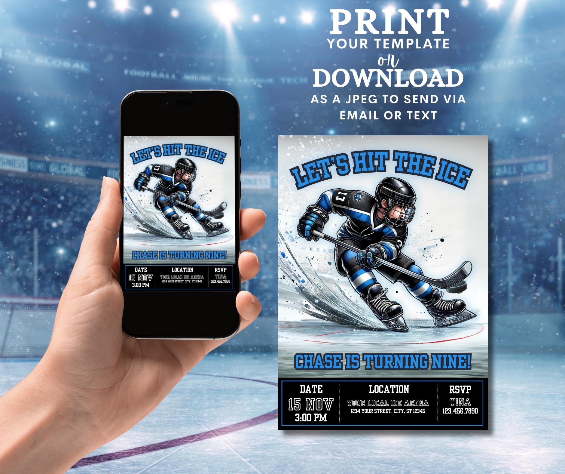 Hockey Birthday Thank You Goodie Bag Tags, Editable Thank You Tags ...