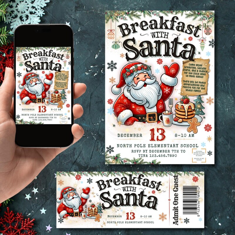 Breakfast With Santa Flyer - Etsy