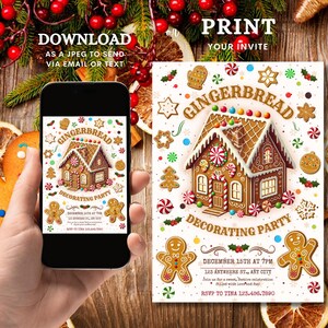 Gingerbread House Decorating Party Invitation, Cookie Decorating ...