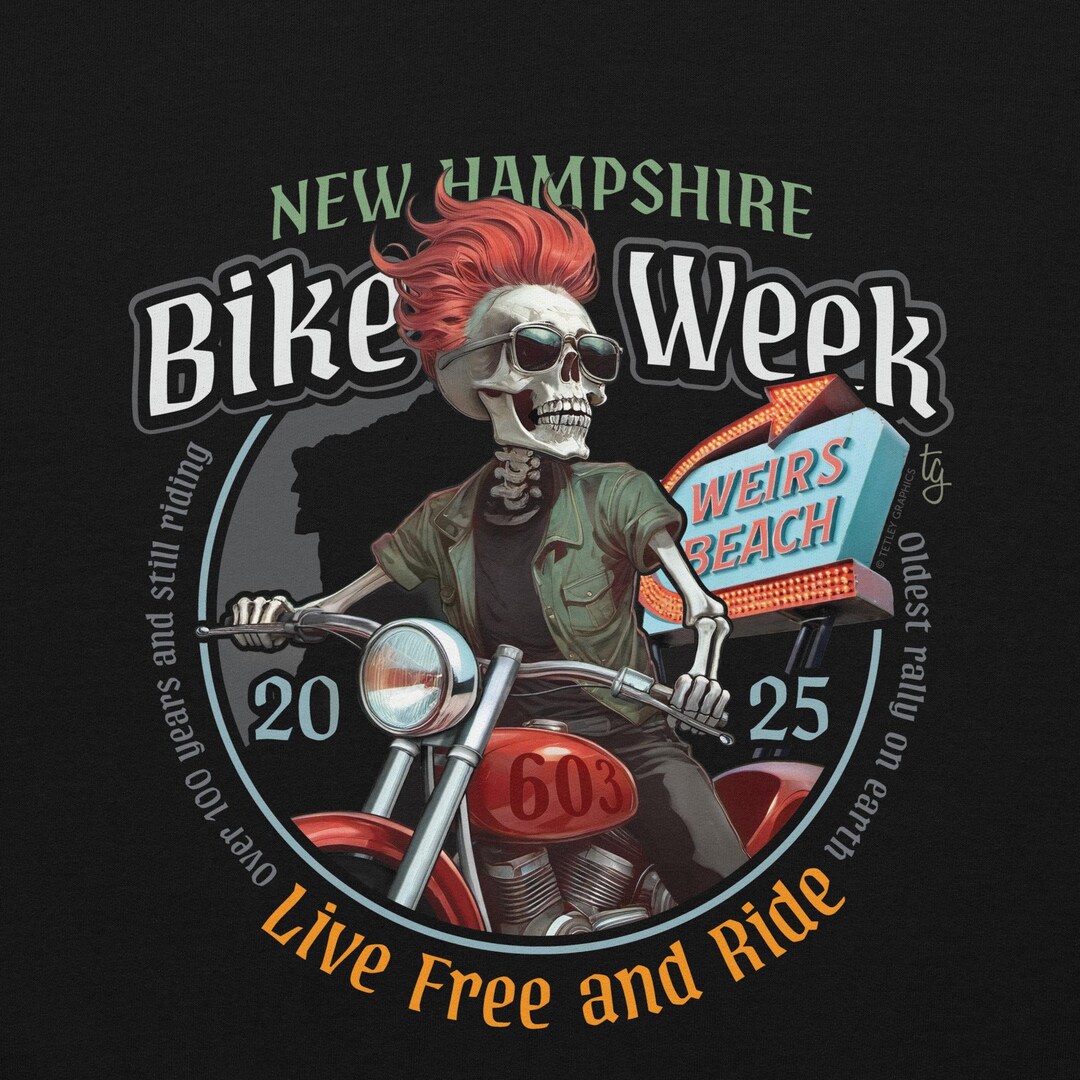 NH Bike Week Tee – Annual Weirs Beach Motorcycle Rally - Etsy