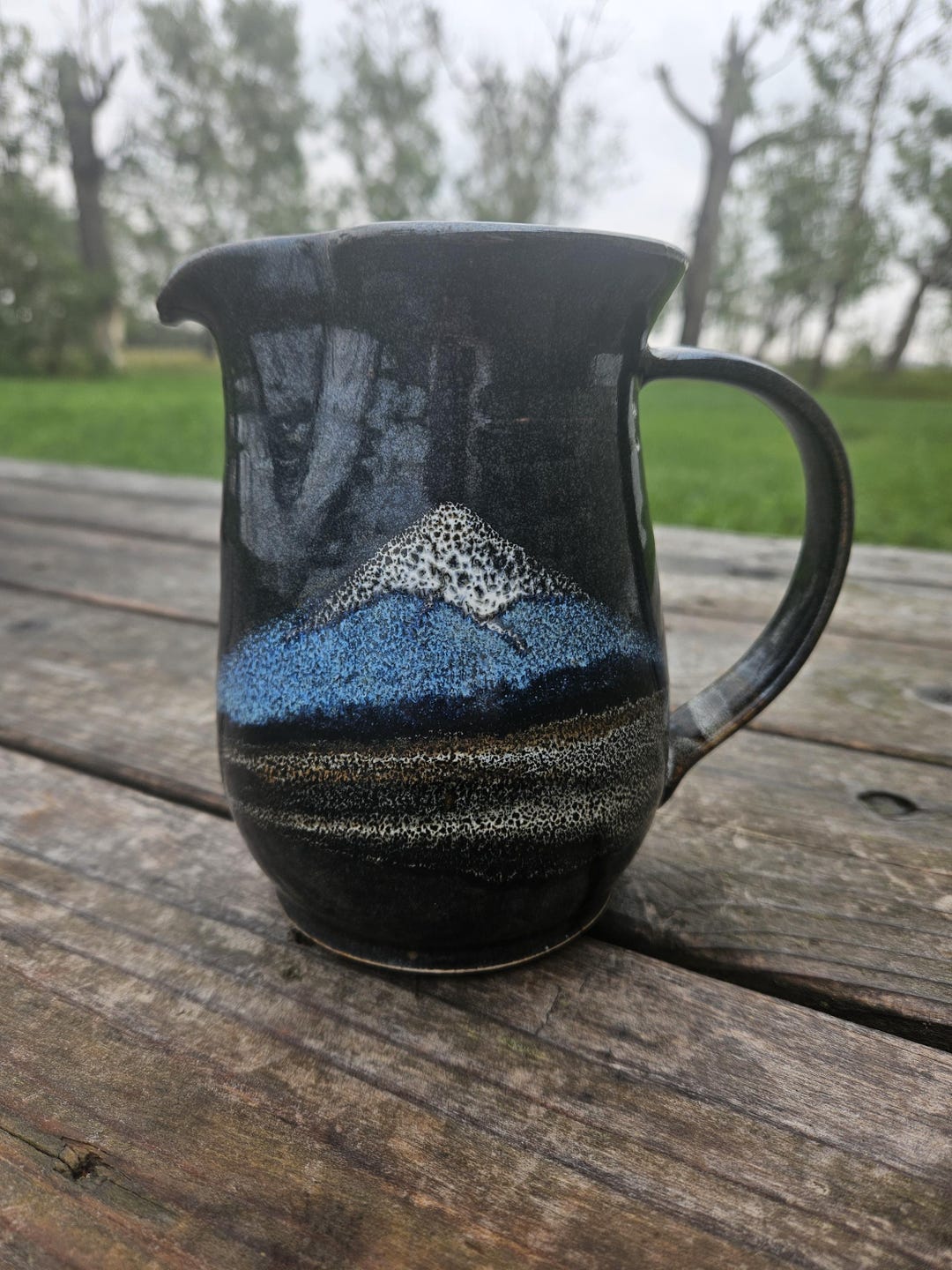 Vintage Wendt Pottery Pitcher With Mt. Saint Helens Volcanic Ash Glaze ...