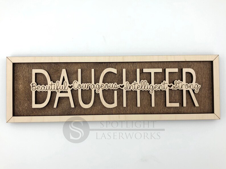 Daughter Sign SVG: Laser Cut File, Family Gift (digital File) - Etsy