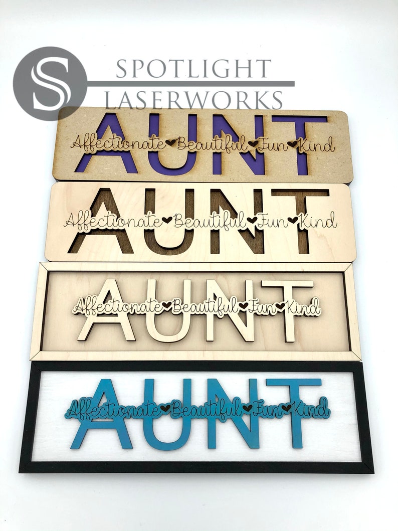 DIGITAL FILE: Kind Aunt Sign | Gift for Aunt | Family Sign Gift Idea ...