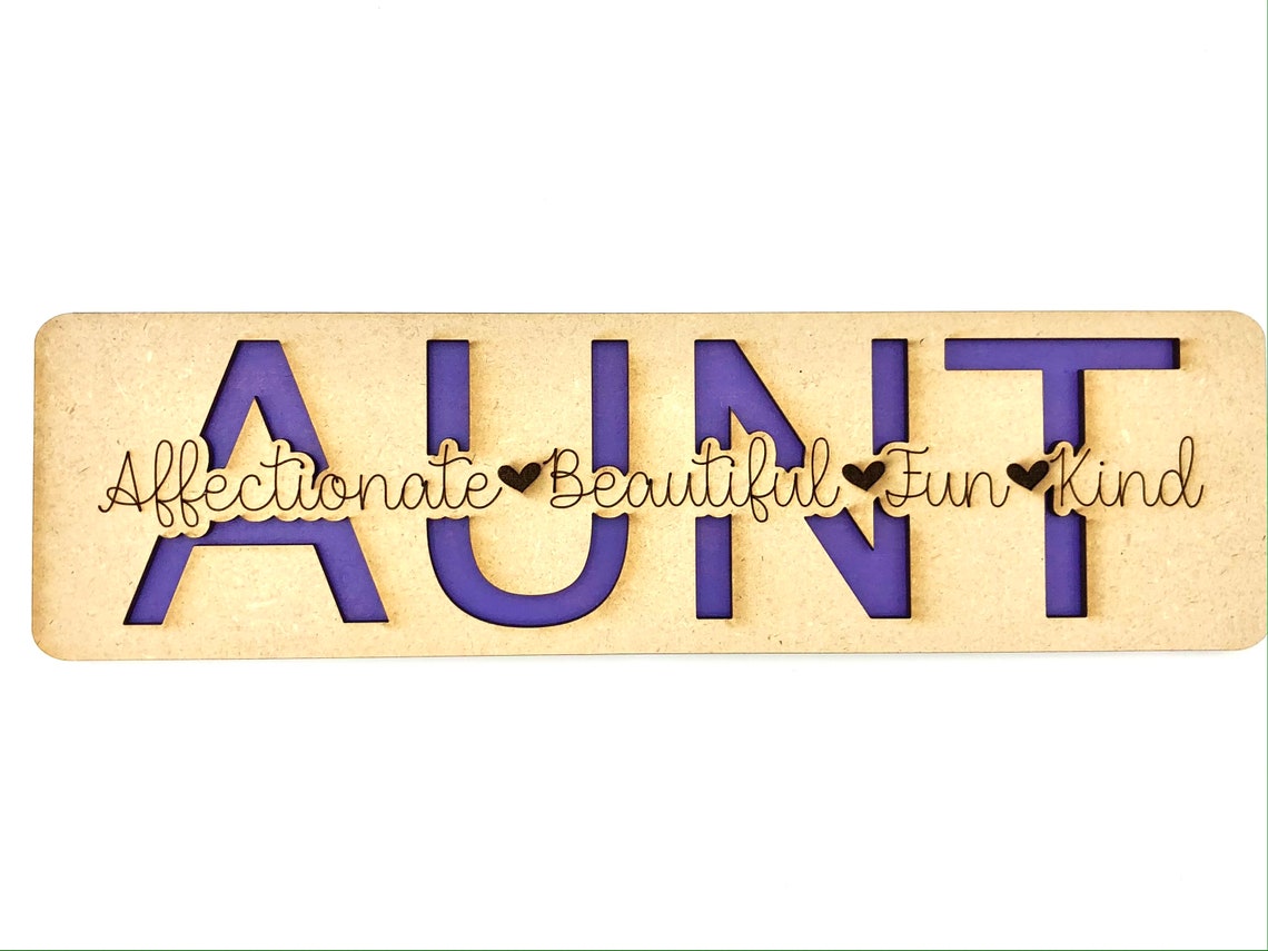 DIGITAL FILE: Kind Aunt Sign Gift for Aunt Family Sign - Etsy