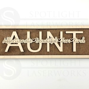 DIGITAL FILE: Kind Aunt Sign | Gift for Aunt | Family Sign Gift Idea ...