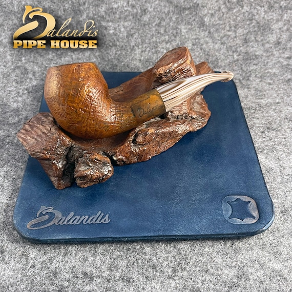 Balandis Natural Full Grain Leather Mat for Tobacco Smoking Pipe 6inch ...