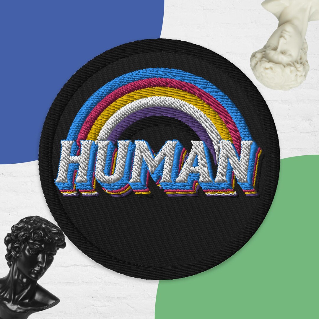 Transgender Nonbinary Pride Patch LGBTQIA2S Rainbow Flag 3 Circular Embroidered Iron-on or Sew ...