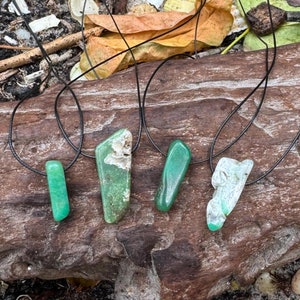 Wilderness~ Green Chrysoprase Natural Pendant Glowing Stone Rough Raw ...