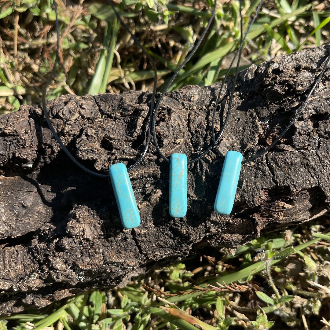 Turquoise Imperial Jasper Emperor Stone Slab Small Pendant Necklace-men ...