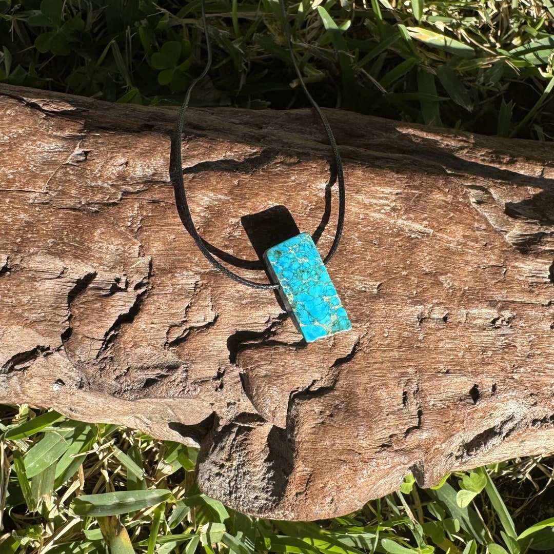 Lagoon-turquoise Imperial Small Sea Sediment Pendant Stone Cotton ...