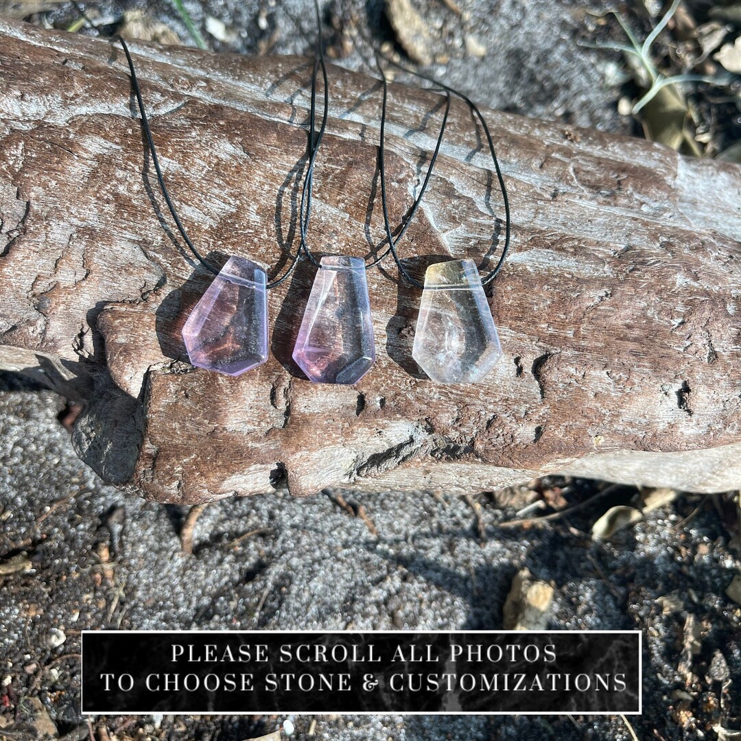 Purple Ametrine Trapezoid Cotton Necklace-purple Gemstone-purple ...