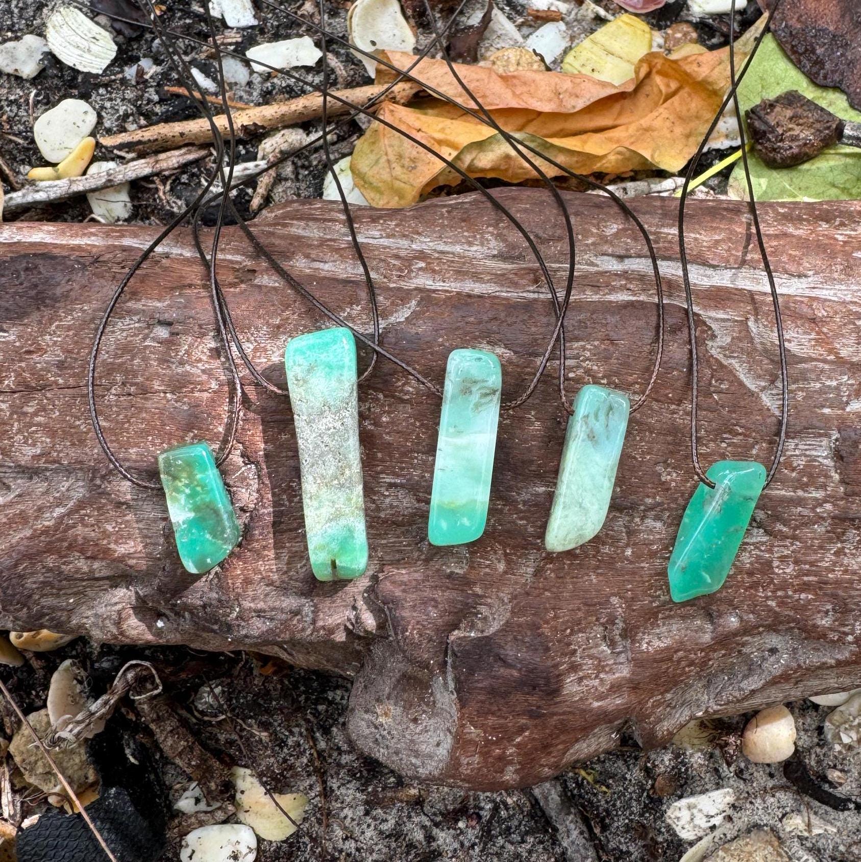 Wilderness~ Green Chrysoprase Natural Pendant Glowing Stone Rough Raw ...