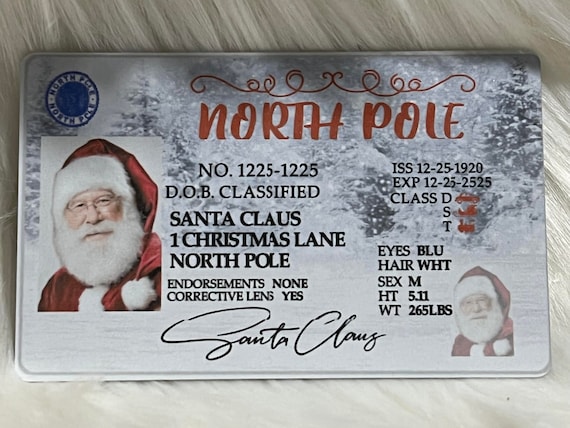 Santa Sleigh License Driver's License Christmas - Etsy