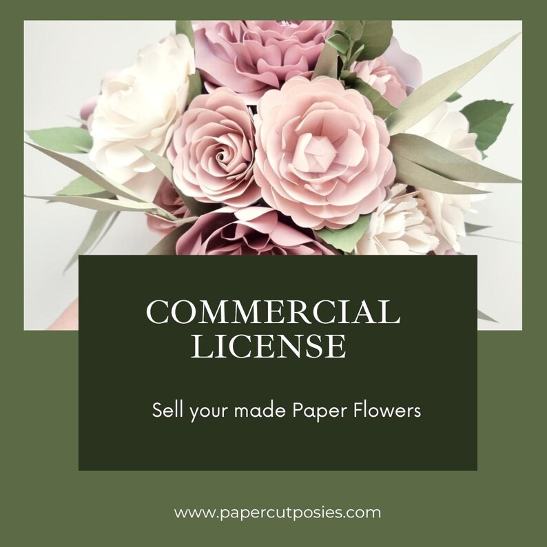 Commercial License, Paper Flower Template, Digital Download, Cricut ...