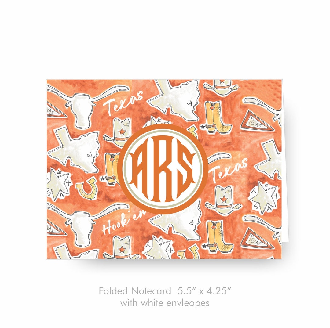 Personalized University of Texas Stationery: Monogrammed Notecards ...