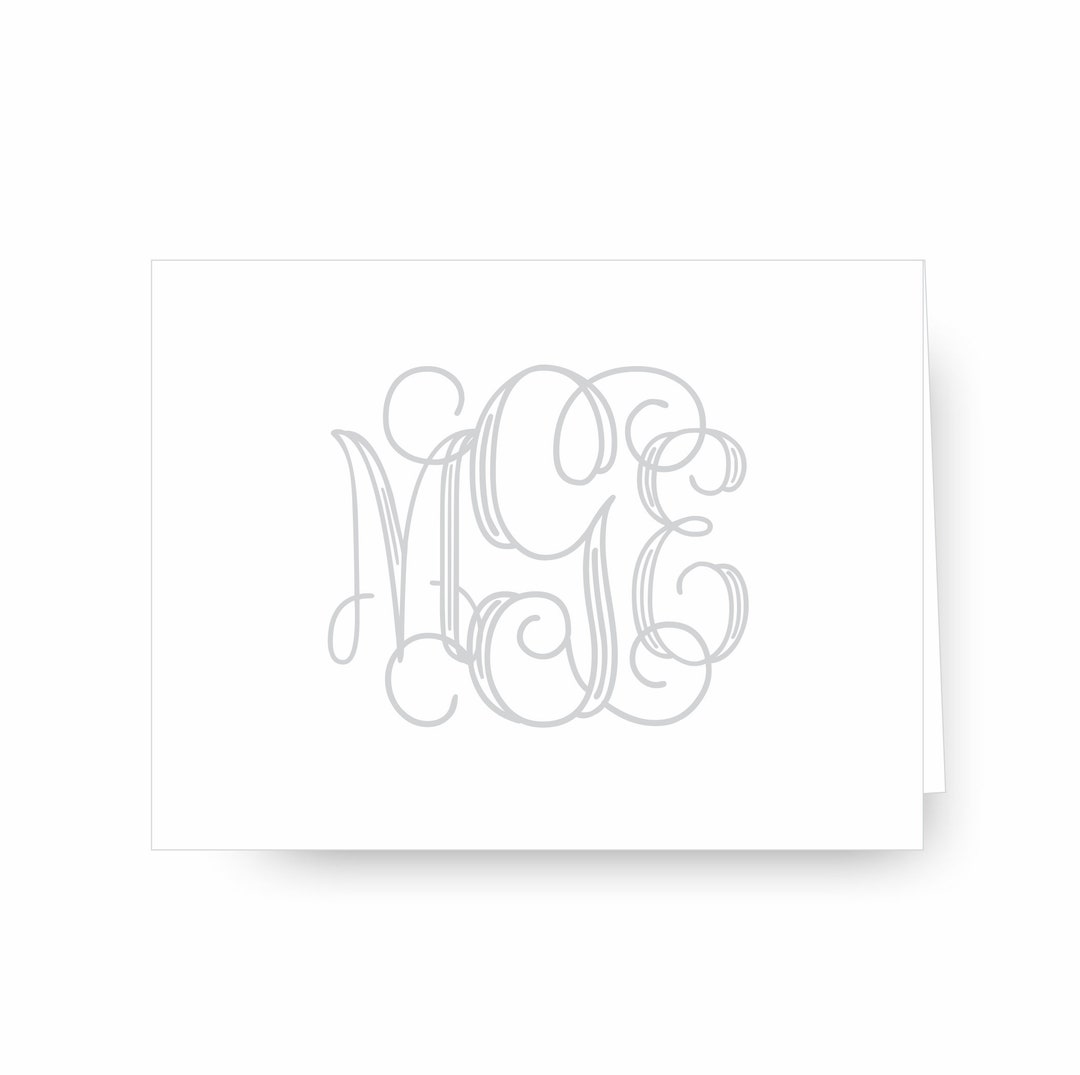 Personalized Monogrammed Notecards, Custom Stationery, Traditional ...