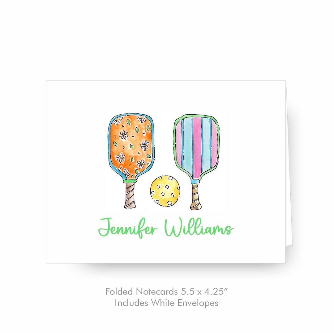 Pickleball Notecards, Personalized Pickleball Gifts, Custom Stationery ...