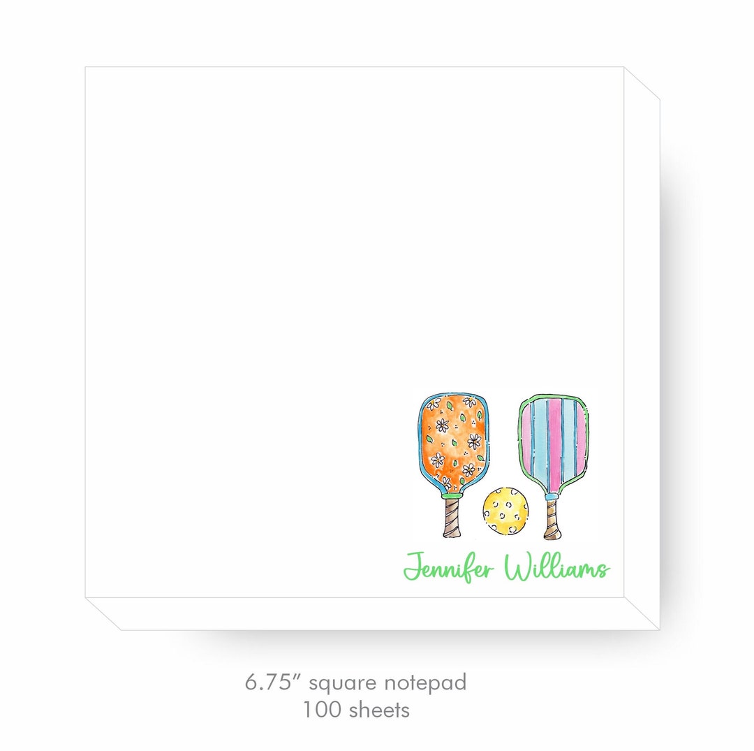 Pickleball Notepad, Personalized Pickleball Gifts, Custom Stationery ...