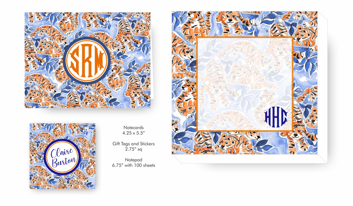 Tiger Notecards Gift Set Personalized Stationery Gift Set - Etsy