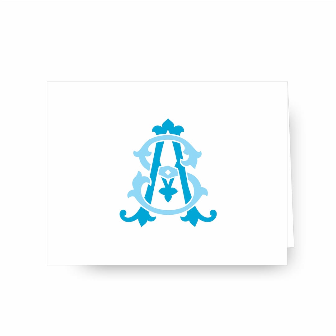 Personalized Notecards, Interlocking Monogram Notecards, Monogrammed ...