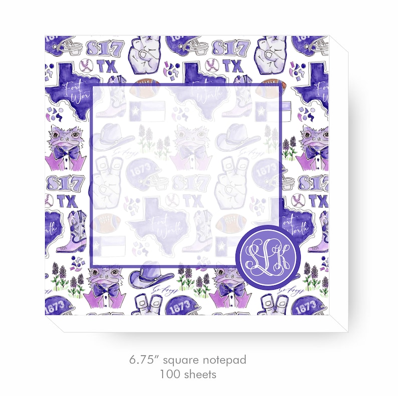 Personalized TCU Stationery: Monogrammed Horned Frog Notecards & Gifts ...