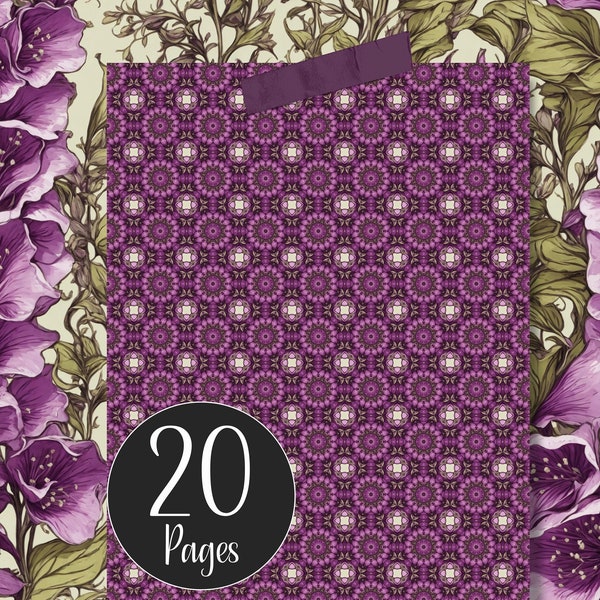 Ribbons and Lace Digital Paper Pack, Floral Junk Journal Background ...