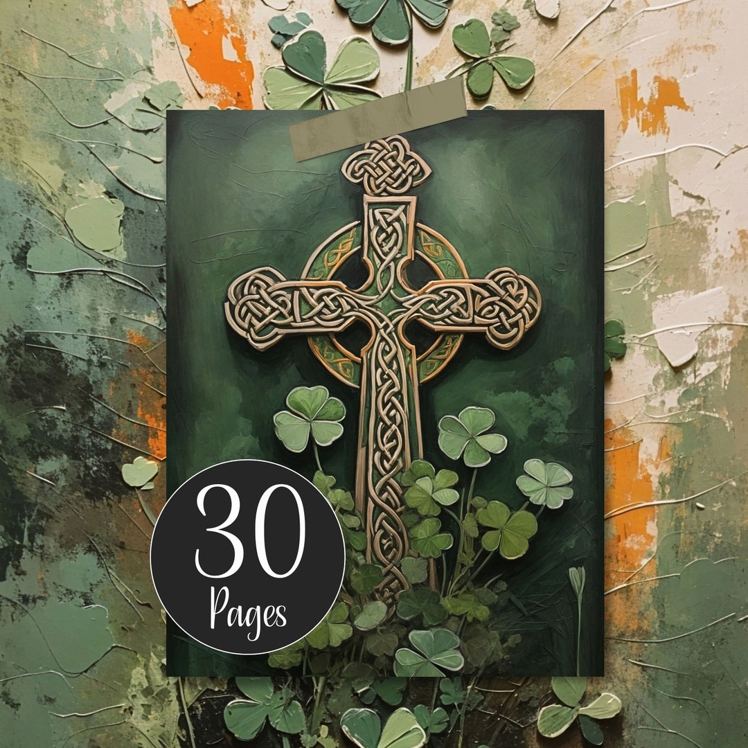 30 Printable St. Patricks Day Journal Pages, Green Digital Papers ...