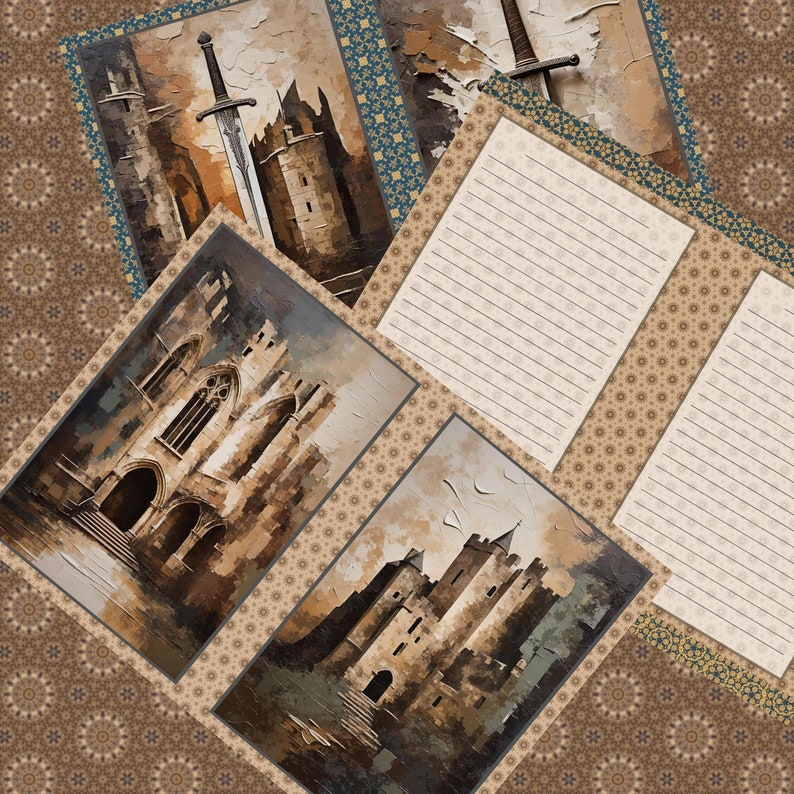 Printable Medieval Junk Journal Kit With Ephemera Templar Medieval ...