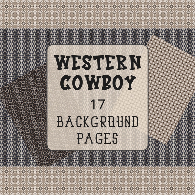 Western Cowboy Background Pages 17 Digital Papers for Junk Journal ...