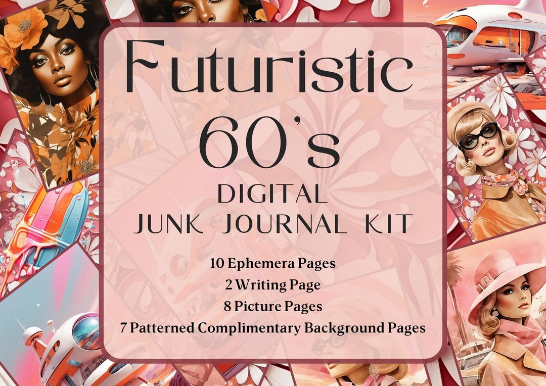 Futuristic 60's Junk Journal Kit A4 Digital Papers With - Etsy