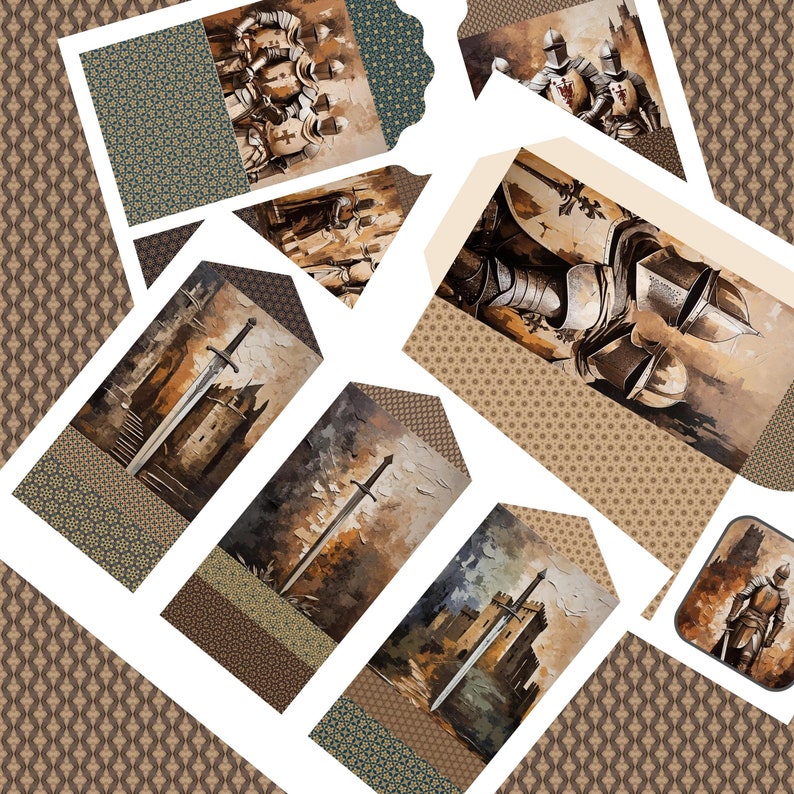 Printable Medieval Junk Journal Kit With Ephemera Templar Medieval ...